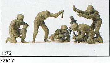 Preiser 72517 26299 Scale 1/72 Military - Former German Army WWII - Unpainted Figures -- Mortar ...