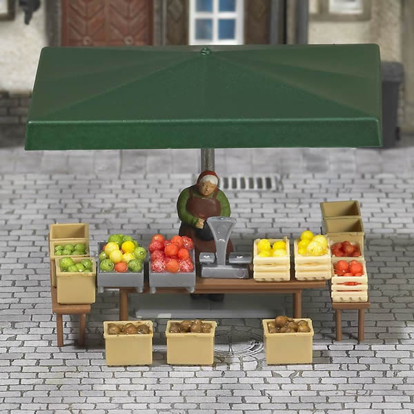 Busch 7706 HO Scale Fruit & Vegetable Stand -- Kit - Black Forest ...