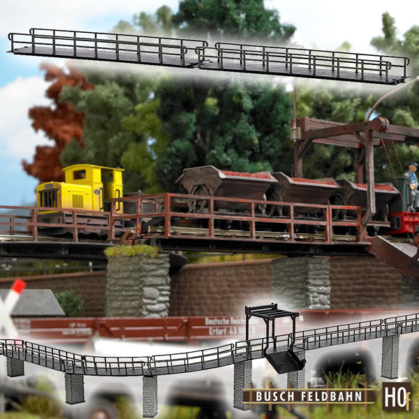 Busch 12385 HOn2 Scale Feldbahn Industrial Railroad Bridge System ...