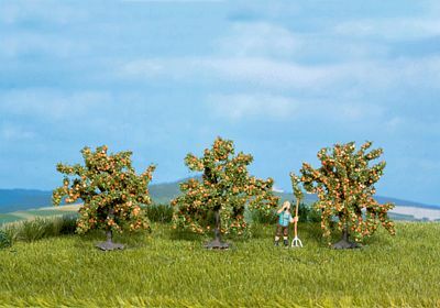 Noch 25114 All Scale Orange Trees -- 1-9/16" 4cm Tall pkg(3) - Black ...