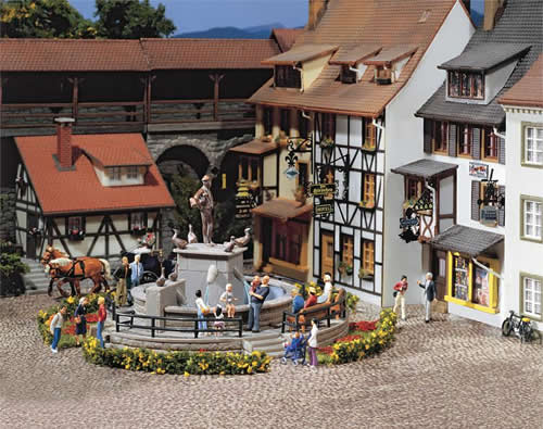 Faller 130232 HO Scale Ornamental Fountain -- Kit - 4-1/2 x 4-5/16" 11. ...