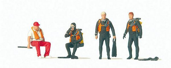 Preiser 10693 HO Scale Recreation & Sports -- Divers pkg(4) - Black ...