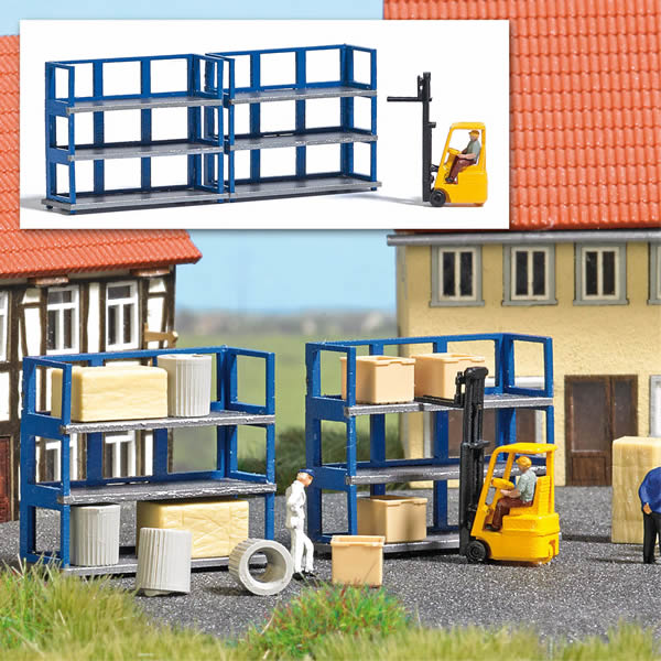Busch 8280 N Scale Forklift with Driver and Industrial Shelving ...