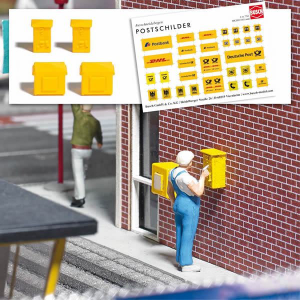 Busch 7761 HO Scale German Mailboxes and Stamp Machines - Action Set ...
