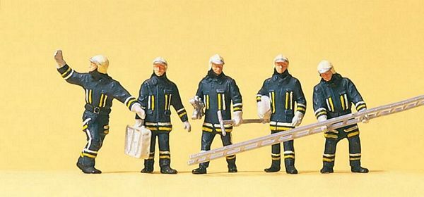 Preiser 10484 HO Scale Emergency - German Firefighters Unpainted Figure ...