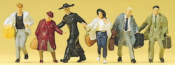Preiser 10327 HO Passengers w/Baggage in a Hurry (6) - Black Forest ...
