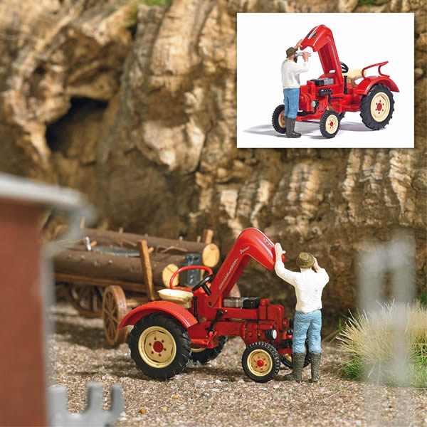 Busch 7882 HO Scale Porsche Farm Tractor with Hood Up and Figure ...