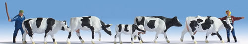 Noch 15724 HO Scale Cows -- 5 Cows, 2 Herders - Black Forest® Hobby ...