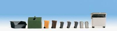 Noch 14825 HO Scale Street Accessories -- Trash Cans & Dumpster Set ...