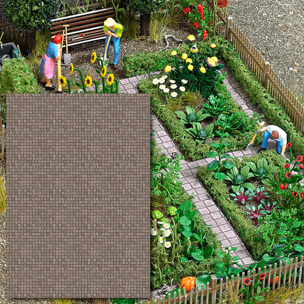 Busch 7427 HO Scale Stone Pavement Sheet (Embossed Cardstock) -- Gray ...