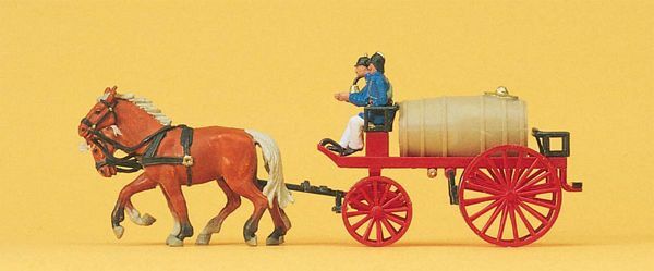 Preiser 30426 HO Scale Emergency - Horse-Drawn Fire Equipment -- Water ...