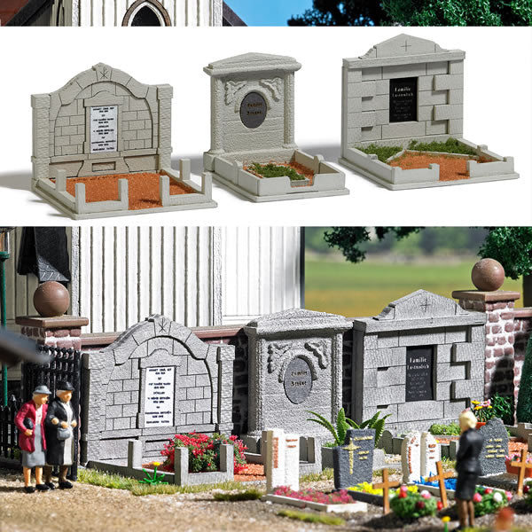 Busch 1092 HO Scale Cemetery Family Graves - Kit -- 3 Different Styles ...