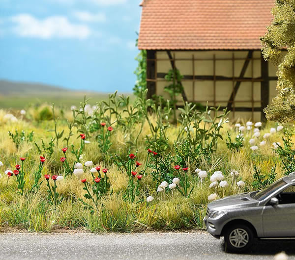 Busch 1263 HO Scale Poppy & Yarrow Plants -- Kit - Black Forest® Hobby ...