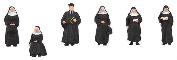 Faller 150942 HO Scale Pastor and Nuns -- pkg(6) - Black Forest® Hobby ...