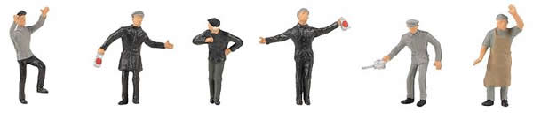 Faller 150951 HO Scale Roundhouse (Engine Depot) Workers pkg(6) - Black ...