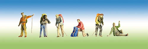 Faller 151064 HO Scale Sports & Recreation -- Hikers #2 pkg(6) - Black ...