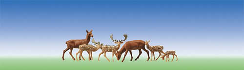 Faller 154007 HO Scale Animals -- Fallow Deer & Red Deer pkg(12 ...