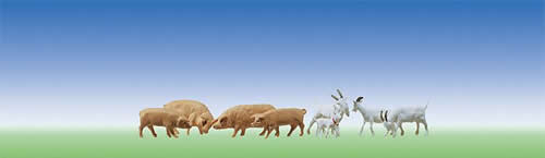 Faller 154008 HO Scale Animals -- 8 Goats & 7 Pigs - Black Forest ...