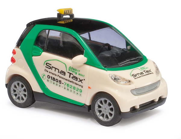 Busch 46123 HO Scale 2007 Smart Fortwo - Assembled -- Taxi (white ...
