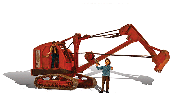 Woodland Scenics 5566 HO Scale Backhoe & 2 Figures - Assembled - Alpine ...