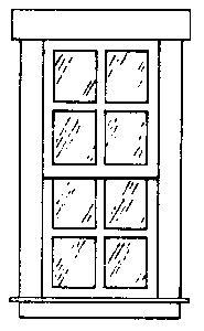 Alexander Scale 2506 HO Scale Window dbl hung 8-pane 4/ - Alpine Railworks