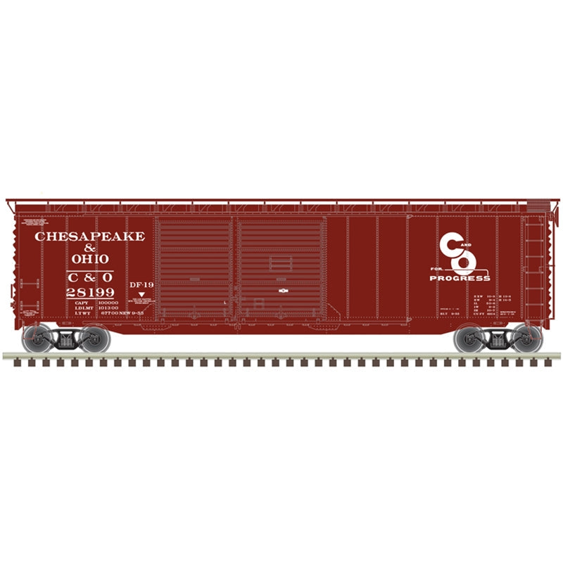 Atlas Model Railroad 20006574 HO Scale Postwar 50' Double-Door Boxcar ...