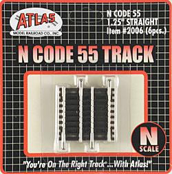 Atlas Model Railroad 2006 N Scale Code 55 Track w/Nickel-Silver Rail ...