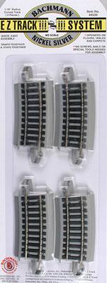 Bachmann 44530 HO Scale Curved Track w/ Nickel Silver Rail & Gray ...