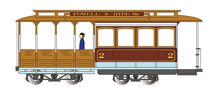 Bachmann 60537 HO Scale Cable Car with Grip Man - Standard DC -- Powell ...