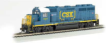 Bachmann 63530 HO Scale EMD GP40 - Standard DC -- CSX 4409 (Dark Future, blue, yellow) - Alpine ...
