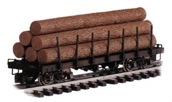 Bachmann 98470 G Scale Log Car -- Flat with Logs (Painted, Unlettered ...
