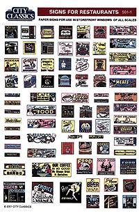 City Classics 5011 HO Scale Generic Paper Signs for Window Interiors ...
