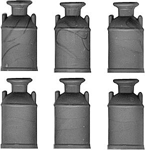Grandt Line 3582 O Scale Milk Cans pkg(6) - Alpine Railworks