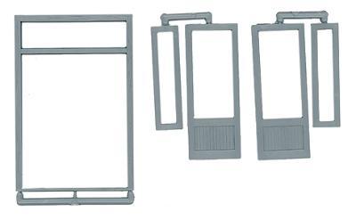 Grandt Line 3632 O Scale Double Door w/Windows & Transom -- Scale 70 x ...