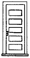 Grandt Line 5021 HO Scale Door -- 30" Five-Panel w/Frame - Alpine Railworks