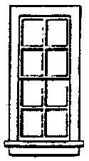 Grandt Line 5029 HO Scale Window -- Double-Hung, 8-Pane - Scale 27 x 64 ...