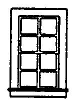 Grandt Line 5030 HO Scale Window -- Double-Hung, 8-Pane - Scale 27 x 48 ...