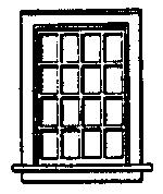 Grandt Line 5032 HO Scale Window -- Double-Hung, 16-Pane, Scale 36 x 52 ...