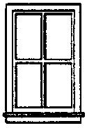 Grandt Line 5117 HO Scale Window -- Double-Hung, 4-Pane, Scale 36 x 64 ...