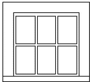 Grandt Line 5280 HO Scale Windows -- Single Sash 6-Light 30 x 28" pkg(6 ...