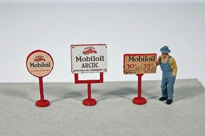 JL Innovative 463 HO Vintage Mobil Gas Station Curb Signs (3) – Alpine ...