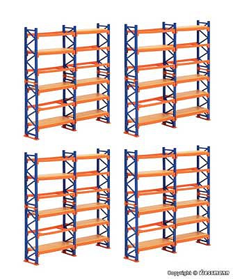 Kibri 38613 HO Scale Pallet Rack/Shelving System - Kit -- pkg(4 ...