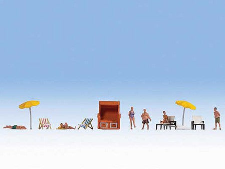 Noch 16205 HO Scale At Beach with Accessories 6 Figures, Beach-Pool ...