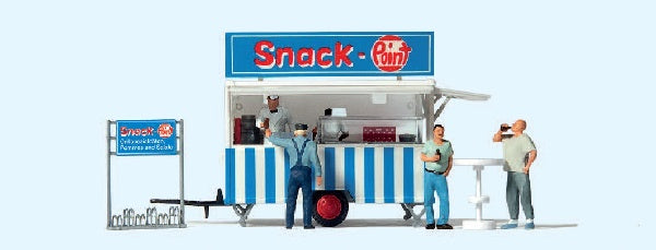 Preiser 10749 HO Scale Snack Concession Trailer with Figures -- 5 ...