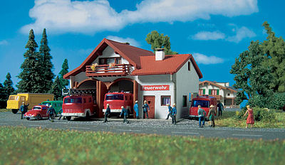 Vollmer 47785 N Scale Fire Station -- 10 x 9 x 6cm - Alpine Railworks