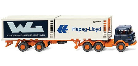 Wiking 52201 HO Scale 1964-1968 Krupp Tractor with 2 40' Containers on ...